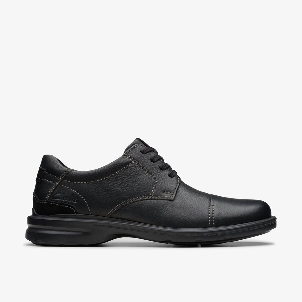 Clarks Men's Gessler Cap Black Tumbled – THE SHOE PLAZA