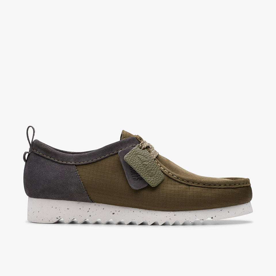 Clarks Men's Wallabee FTRE Lo Olive Combi | Orange Combi – THE SHOE PLAZA